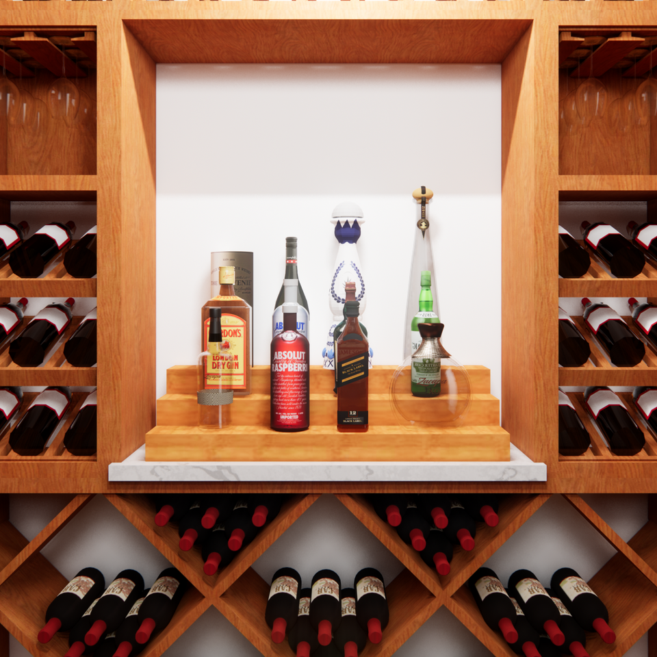 3-Tier Liquor Display Bar Shelves for Home Bars, Restaurants, Man Cave ...