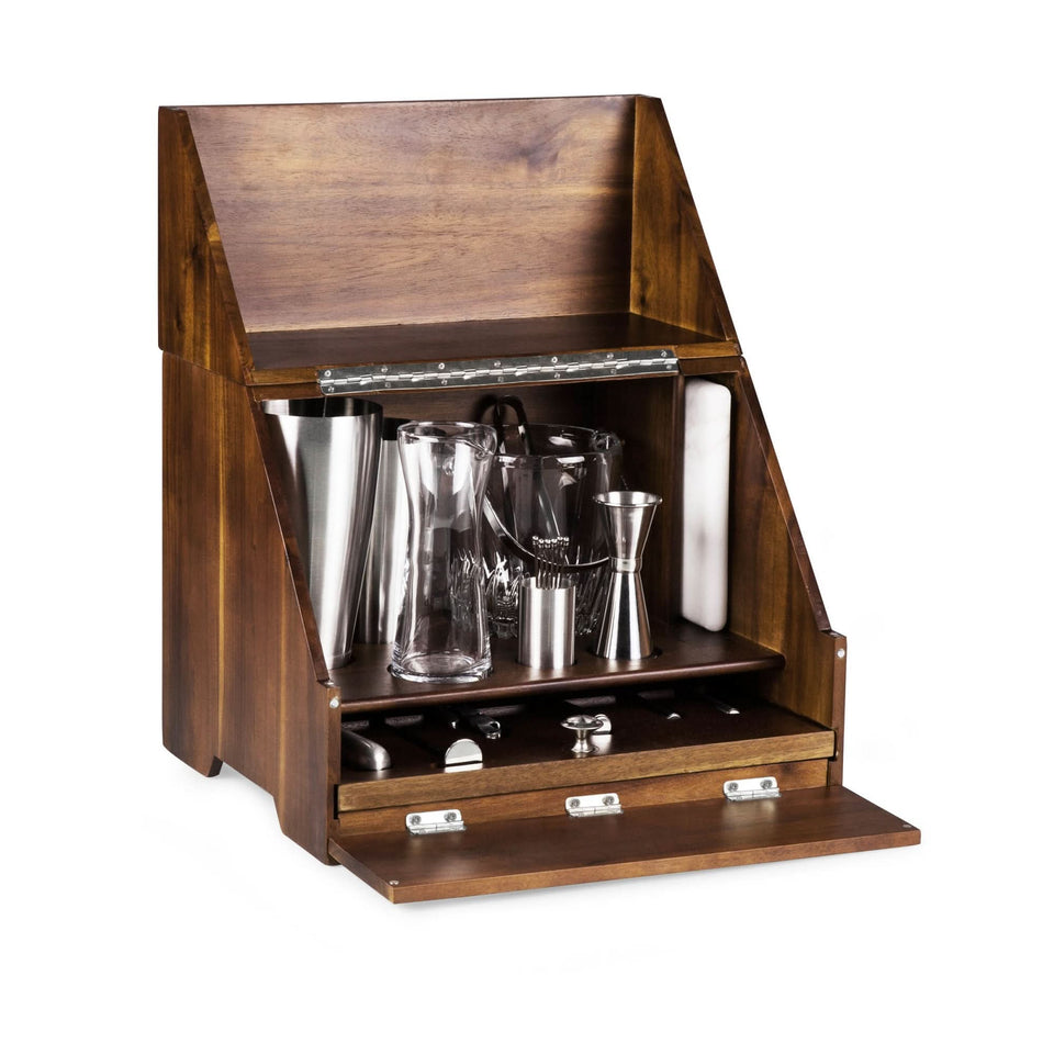 Madison Acacia Tabletop Bar Set – Wine Racks