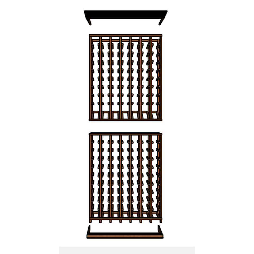 7 Column Wood Wine Rack Kit with Display Row- Holds 133 Bottles – Wine ...
