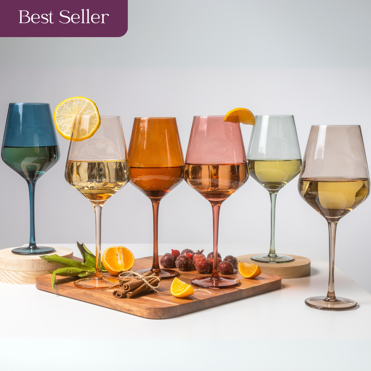 Colored Wine Glasses- Set of 6 – Wine Racks