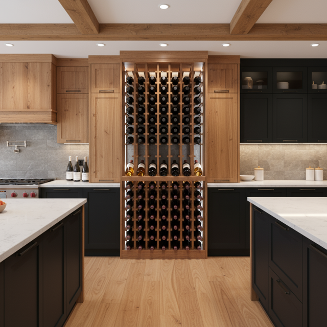 7 Column Wood Wine Rack Kit with Display Row- Holds 133 Bottles – Wine ...