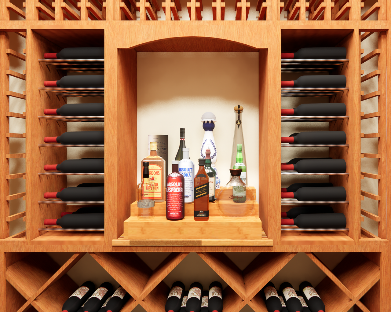 24" 3-Tier Liquor Bottle Display Shelf for Home Bars – Wine Racks
