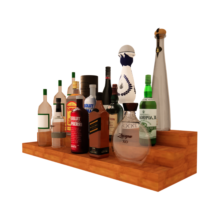 3-Tier Liquor Display Bar Shelves for Home Bars, Restaurants, Man Cave ...