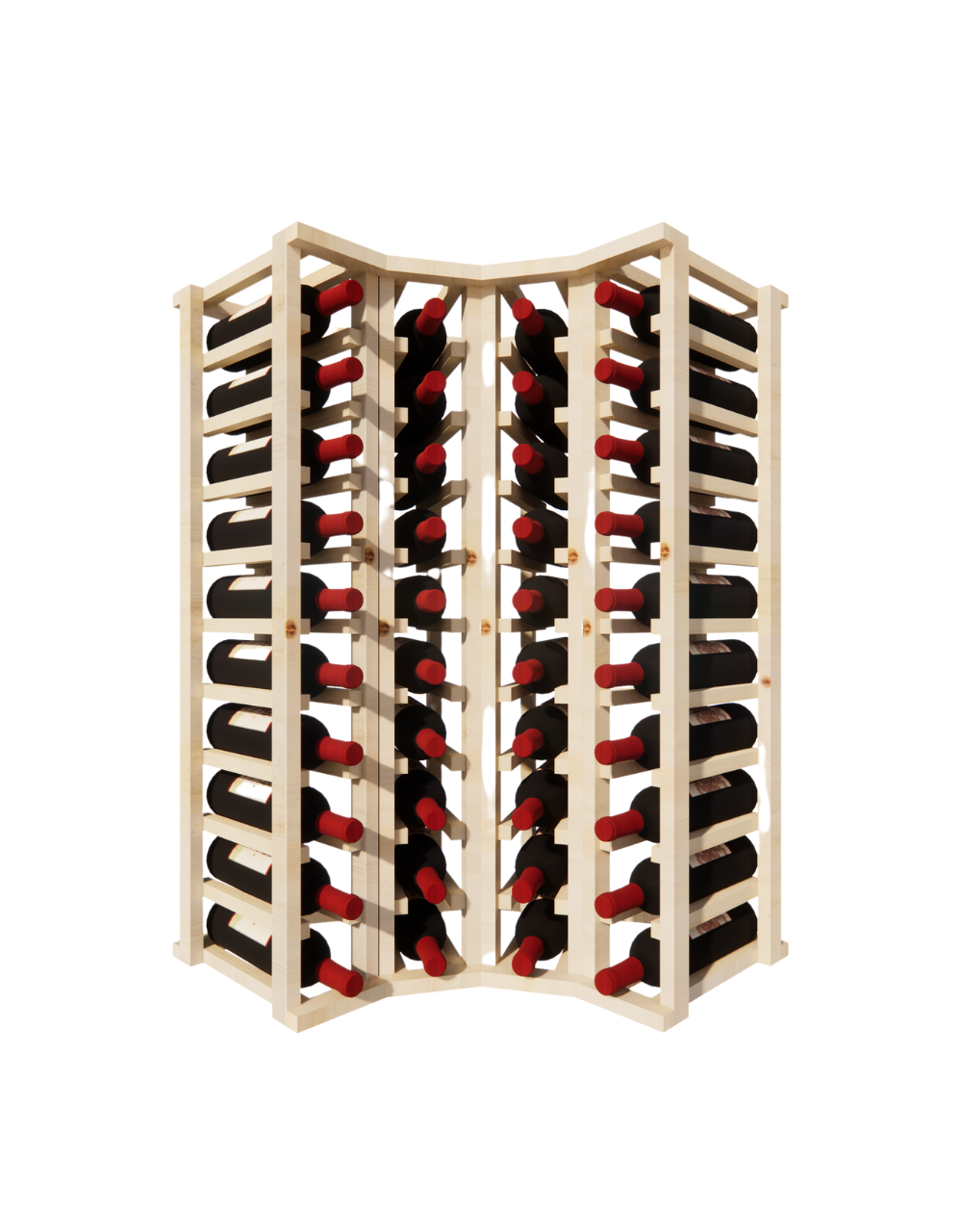 Curved Corner Pine Upper Wine Rack – Wine Racks