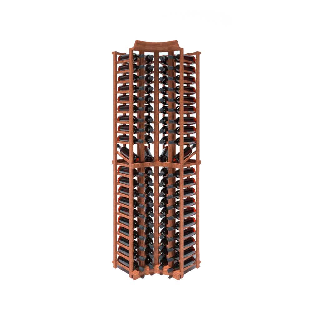 Curved Corner Wine Display - Holds 80 Bottles | WineRacks.com – Wine Racks