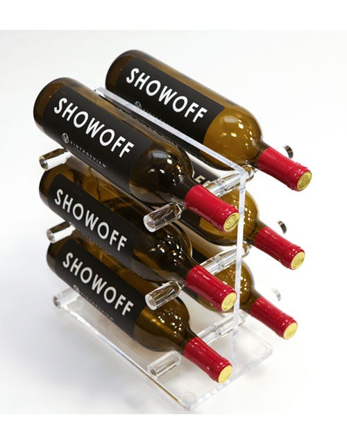 Mini Clear Acrylic Wine Rack - Holds 6 Bottles |WineRacks.com – Wine Racks